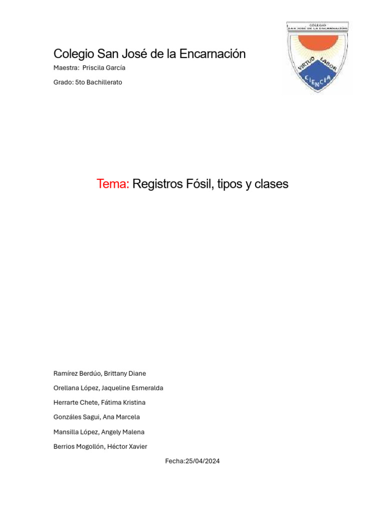 Registro Fósil | PDF | Fósil | Evolución