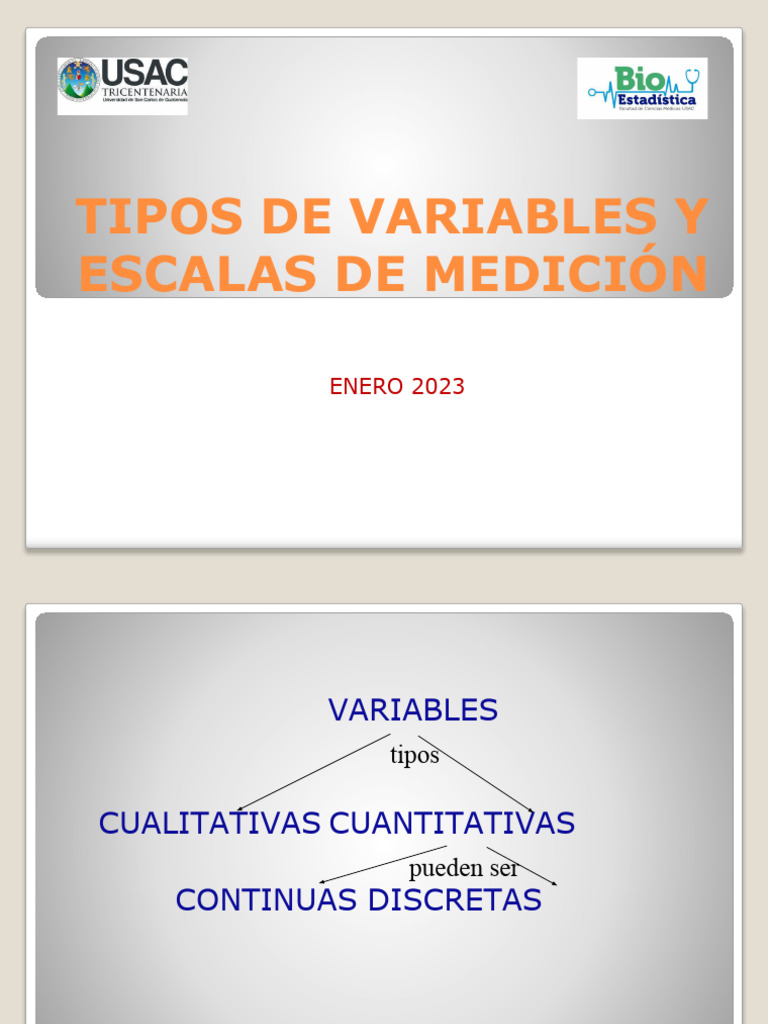 Tipos de Variable y Escalas de Medición.2023 | PDF | Nivel de medida ...