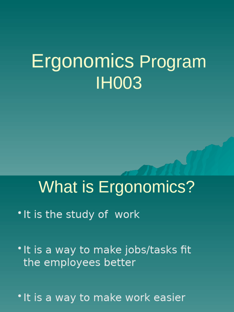 Ergonomics Training for Employees | PDF | Human Factors And Ergonomics ...