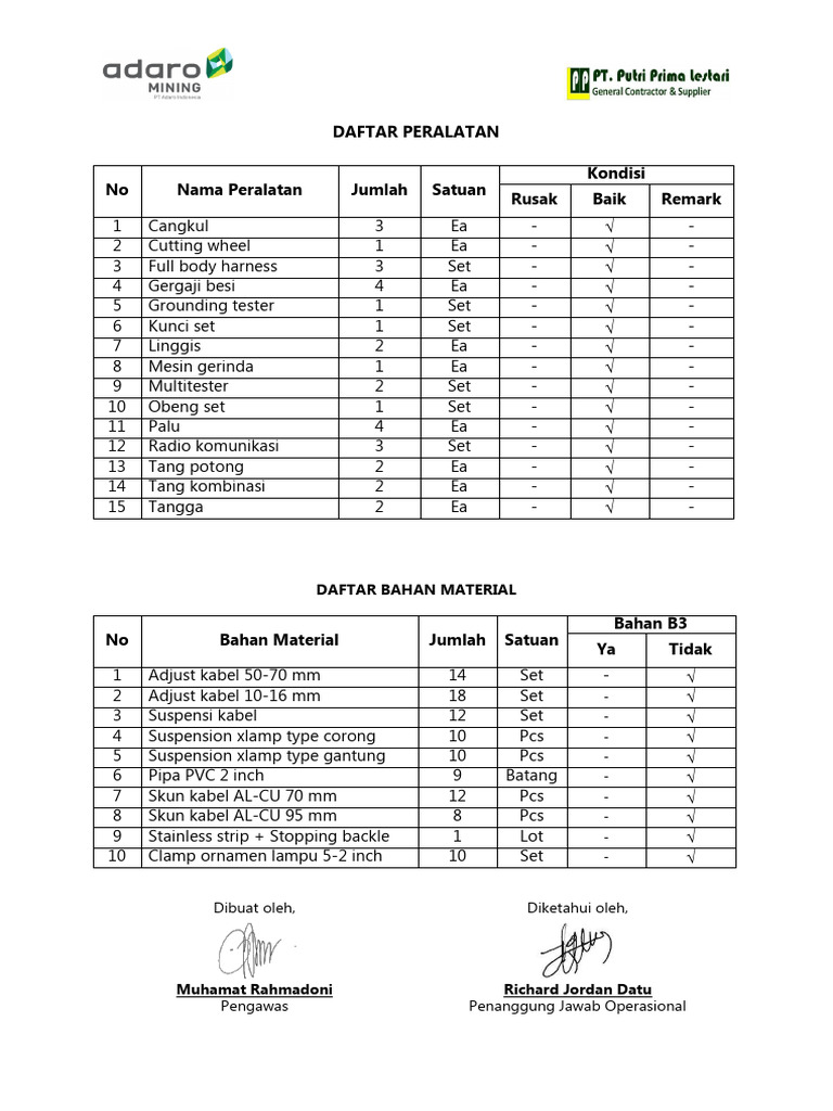 Peralatan Dan Bahan (Termasuk B3) | PDF