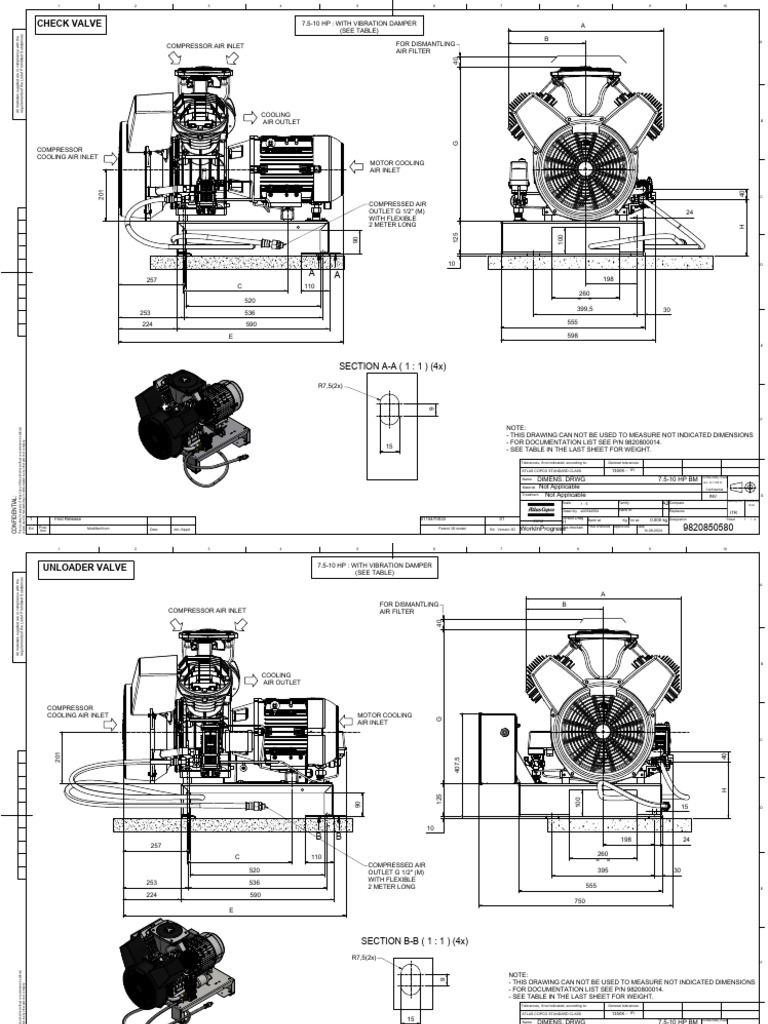 7.5-10 HP BM 9820850580-01.idw | PDF | Energy Technology | Gases