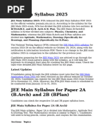 JEE Main Advanced 2027 Syllabus | PDF