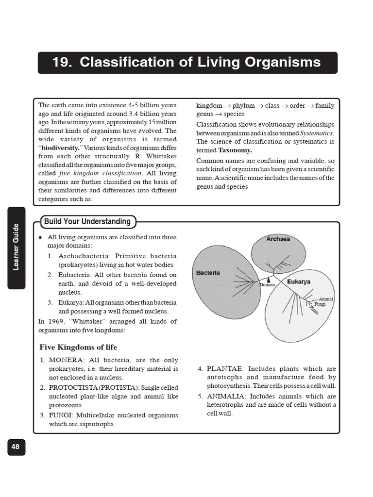 L-19 Classification of Living Organisms | PDF | Taxa | Taxonomy (Biology)