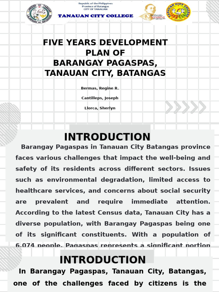 Development Plan for Barangay Pagaspas | PDF | Sustainable Development ...