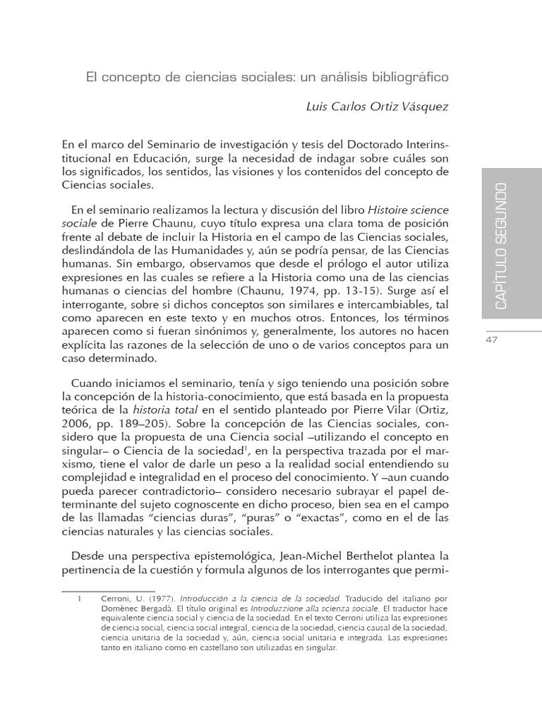 Concepto de Ciencias Sociales Un Analisis Bibliografico | PDF | Science ...