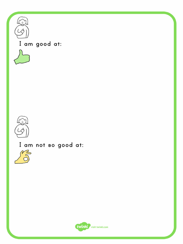 I Am Good at or Not Good at | PDF