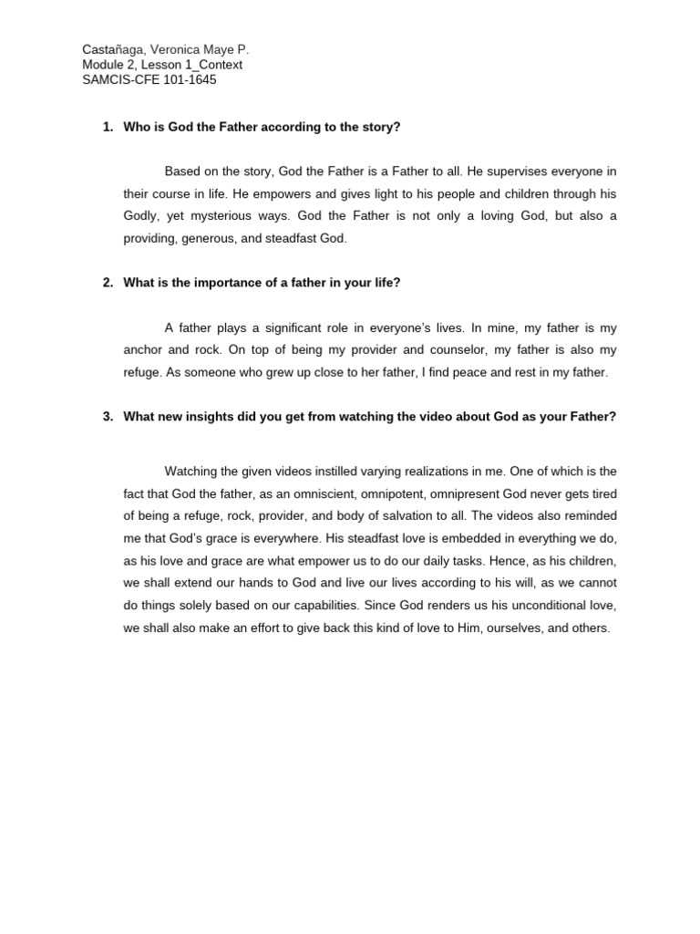 ANSWER-Module 2, Lesson 1 - Context | PDF