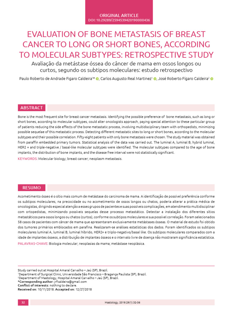 Breast Cancer Metas Bone.1 | PDF | Metastasis | Neoplasms