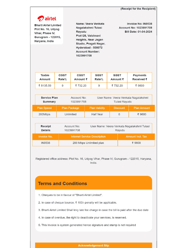 Internet Invoice 2 | PDF
