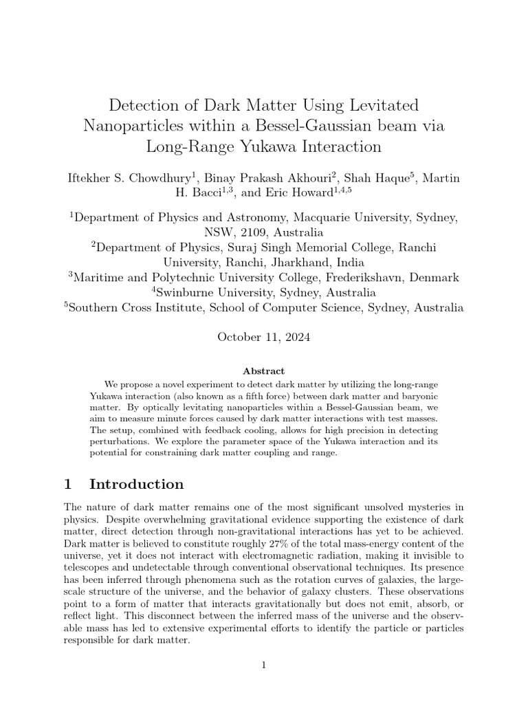 Detecting Dark Matter via Yukawa Interaction | PDF | Dark Matter ...