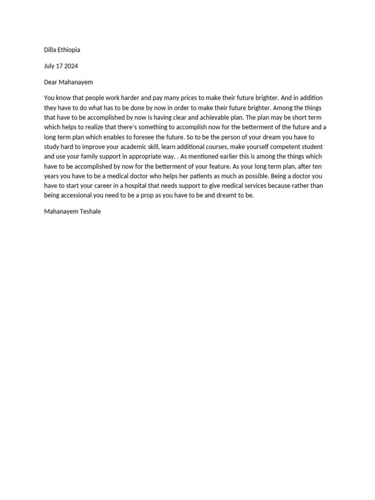 Week 2 HW Letter | PDF