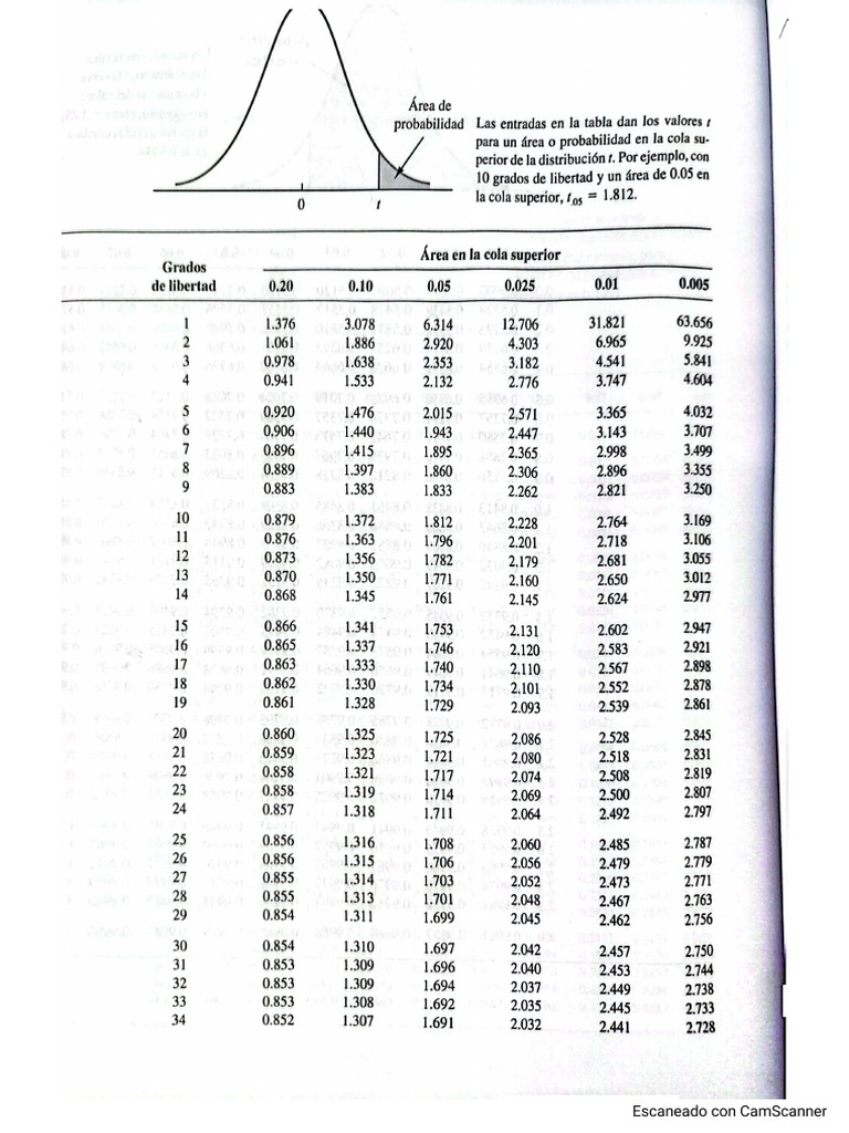 T Student Tables | PDF