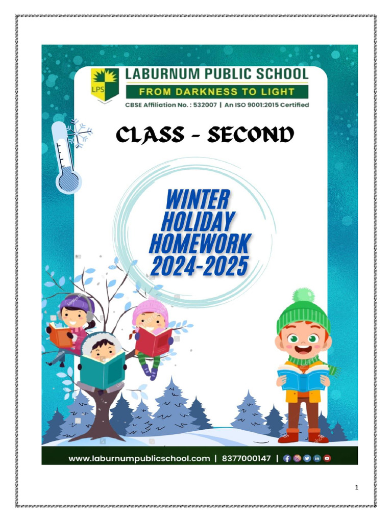 Winter Homework Guide for Class 2 | PDF | Verb | Noun