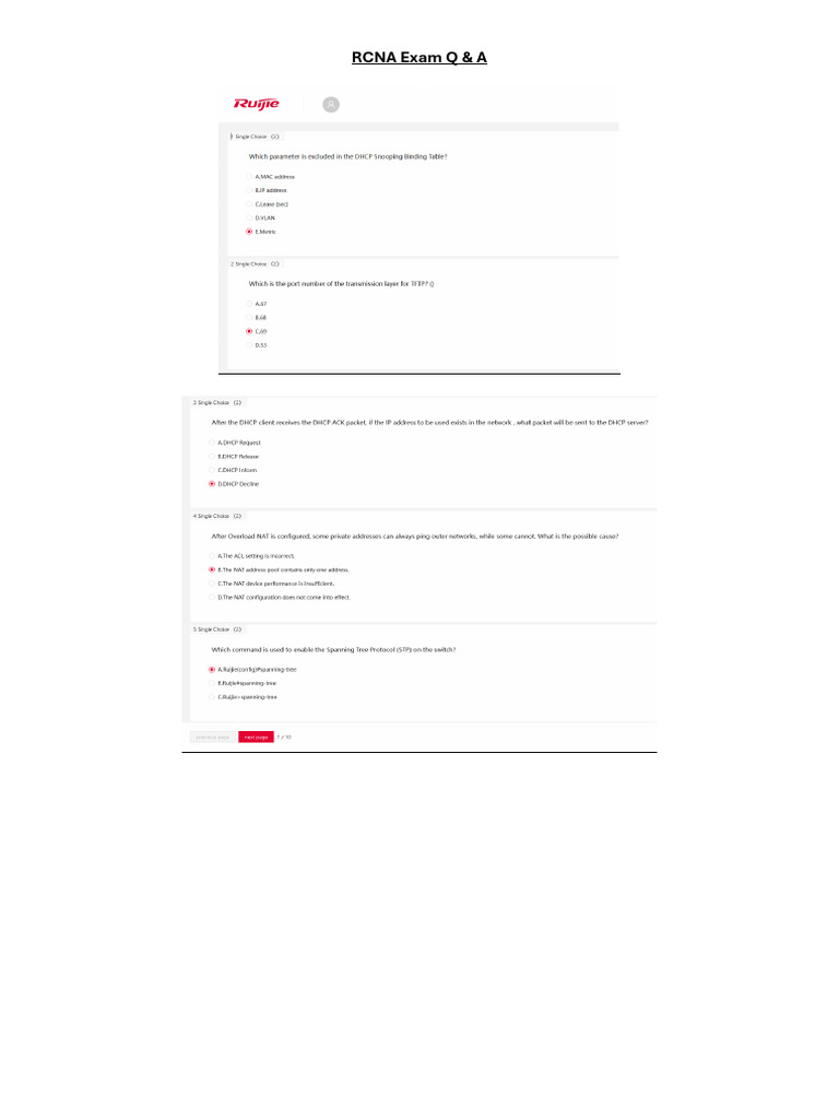 RCNA Exam | PDF
