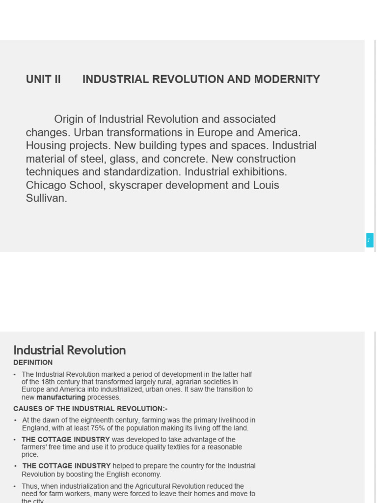 Unit 2 Industrial Revolution & Modernity | PDF | Reinforced Concrete ...