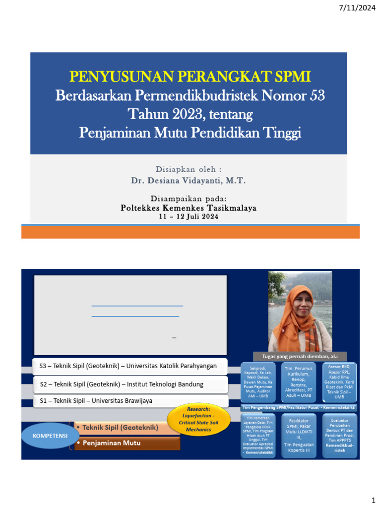 Penyusunan Perangkat SPMI Berdasarkan Permendikbudristek 53 Tahun 2023 | PDF