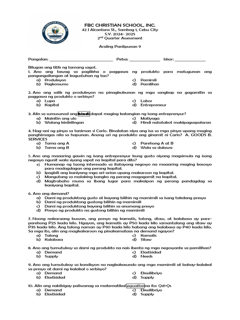 2ND QUARTER AP9 | PDF