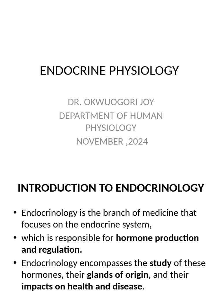 Introduction To Endocrinology 1 | PDF | Hormone | Endocrinology