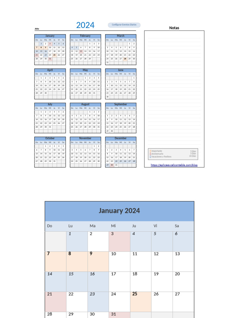 Calendar I Oen Excel A No 2024 | PDF