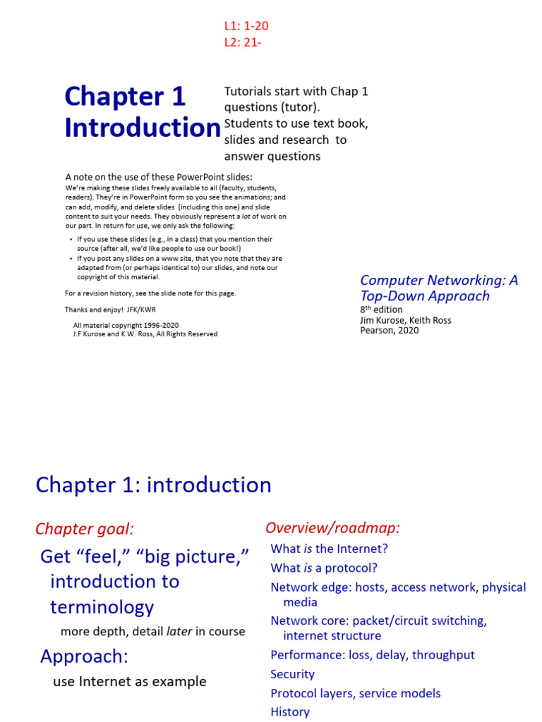 COMP2602 Chapter 1 Computer Networks and the Internet 8th_2024_2025 post 1 | PDF | Computer ...