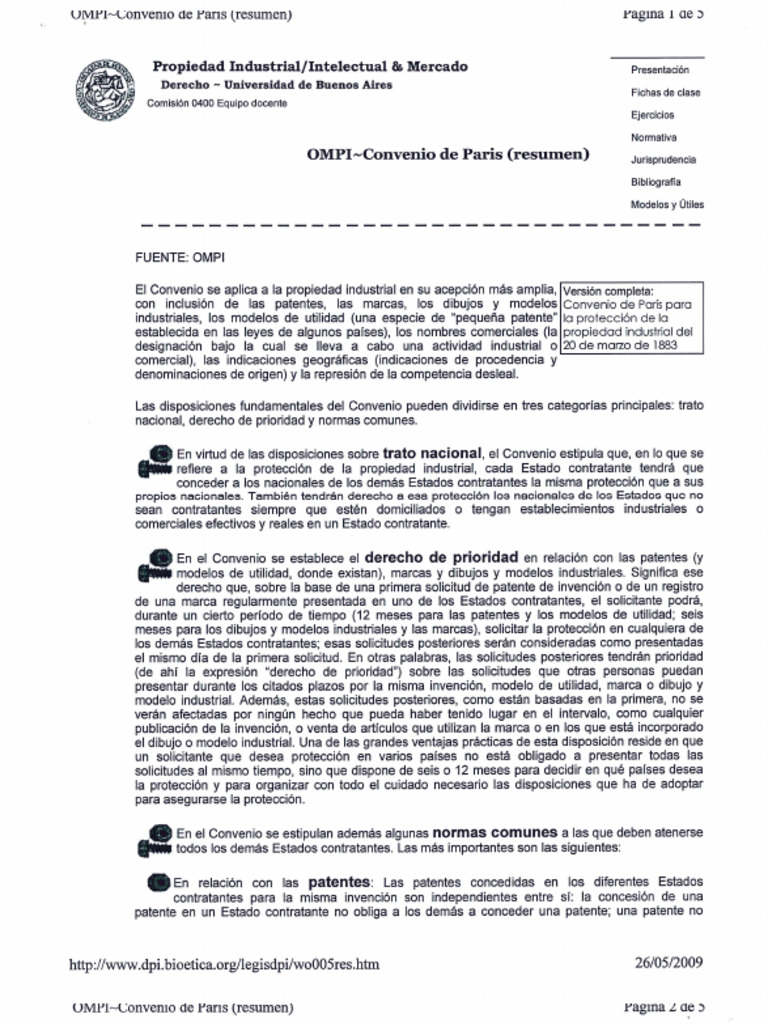 Propiedad Intelectual OMPI/Convenio de París | PDF