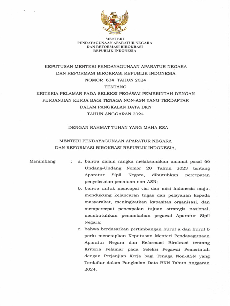 2024 Kepmenpanrb 634 | PDF