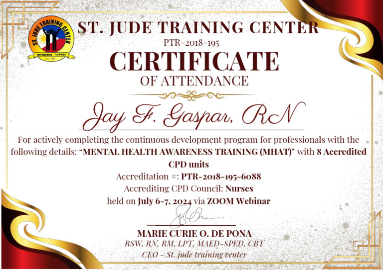 MHAT BATCH 2 E - Certificates | PDF