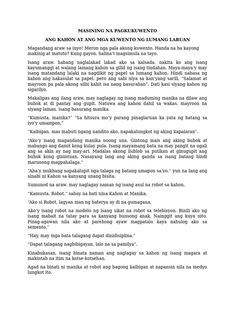 Ang Kahon at Ang Mga Kuwento NG Lumang Laruan | PDF