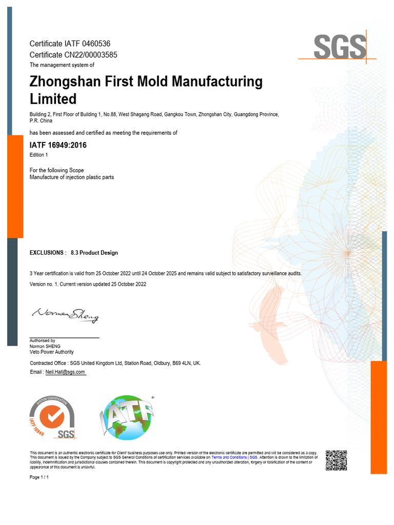 Certification Iatf 16949 2016 En Pdf