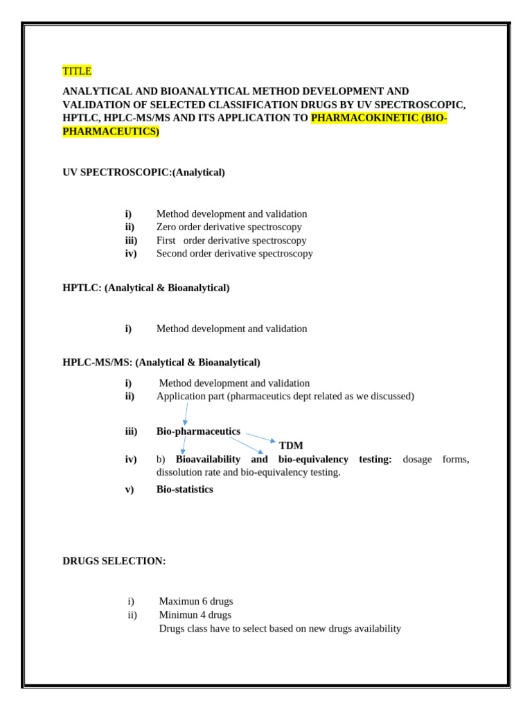 Work Plan | PDF | Pharmacokinetics | Pharmacology