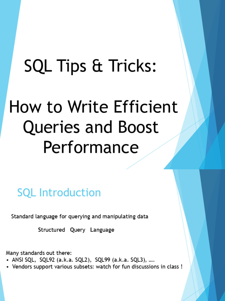 SQL Tips Tricks 1734323478 | PDF | Sql | Data Model