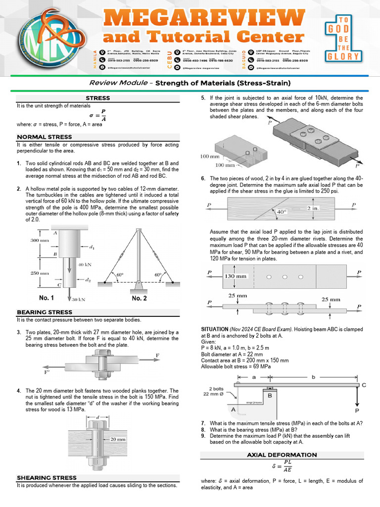 Review Module 18 SMAT 1 A2025 | PDF | Young's Modulus | Stress (Mechanics)