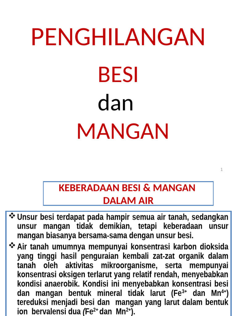 Pengolahan Air: Besi & Mangan | PDF