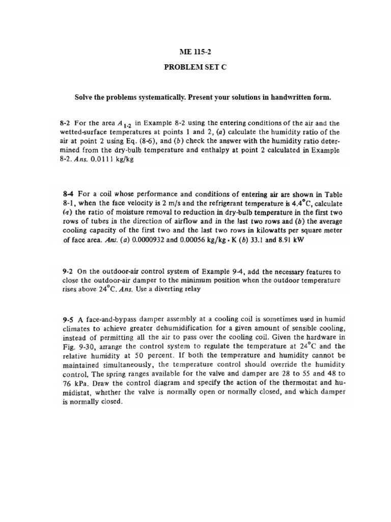ME 115-2 PROBLEM SET C | PDF
