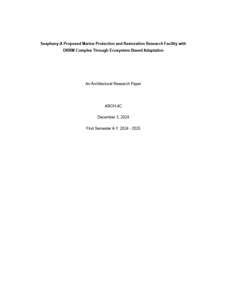 Marine Protection Facility Proposal | PDF | Climate Resilience ...