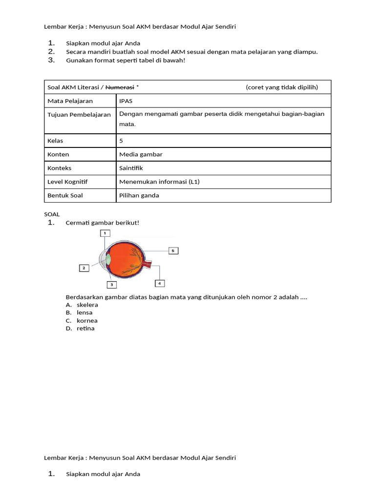 LK B3_02. Menyusun Soal AKM berdasar Modul Ajar Sendiri_BUDI SETRIANA | PDF