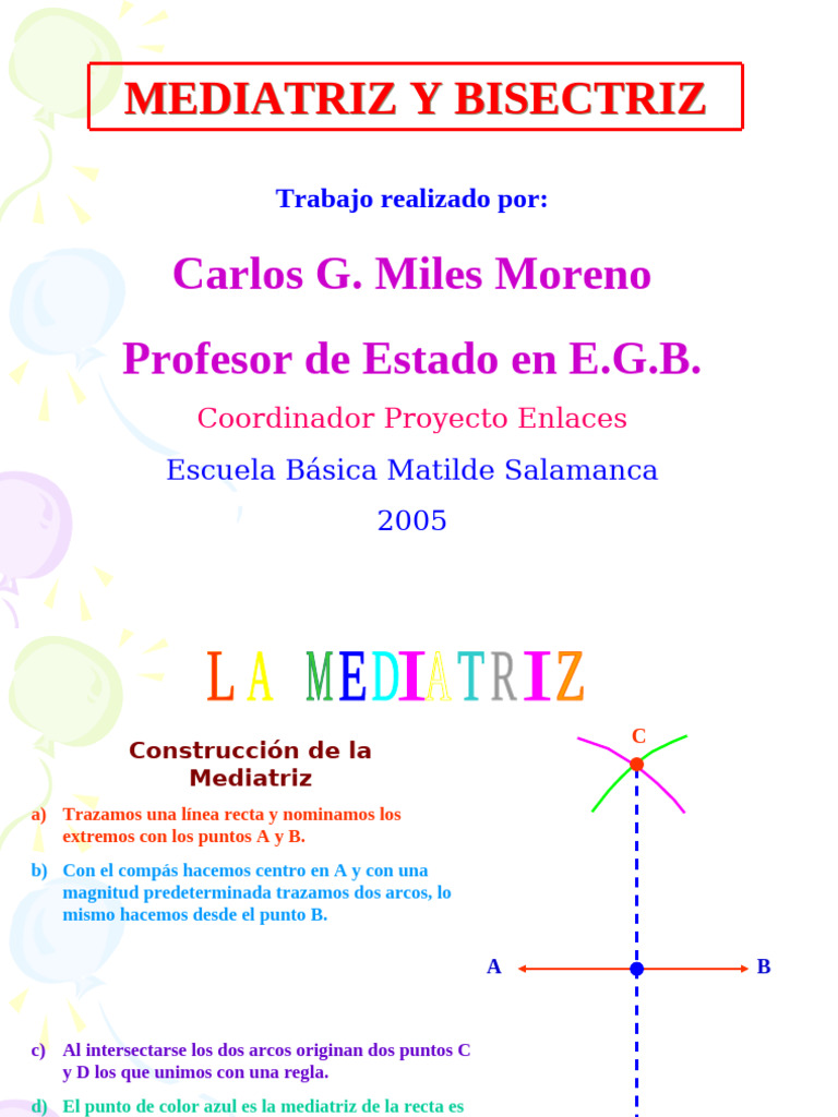 Mediatriz y Bisectriz | PDF | Geometría Elemental | Geometría euclidiana
