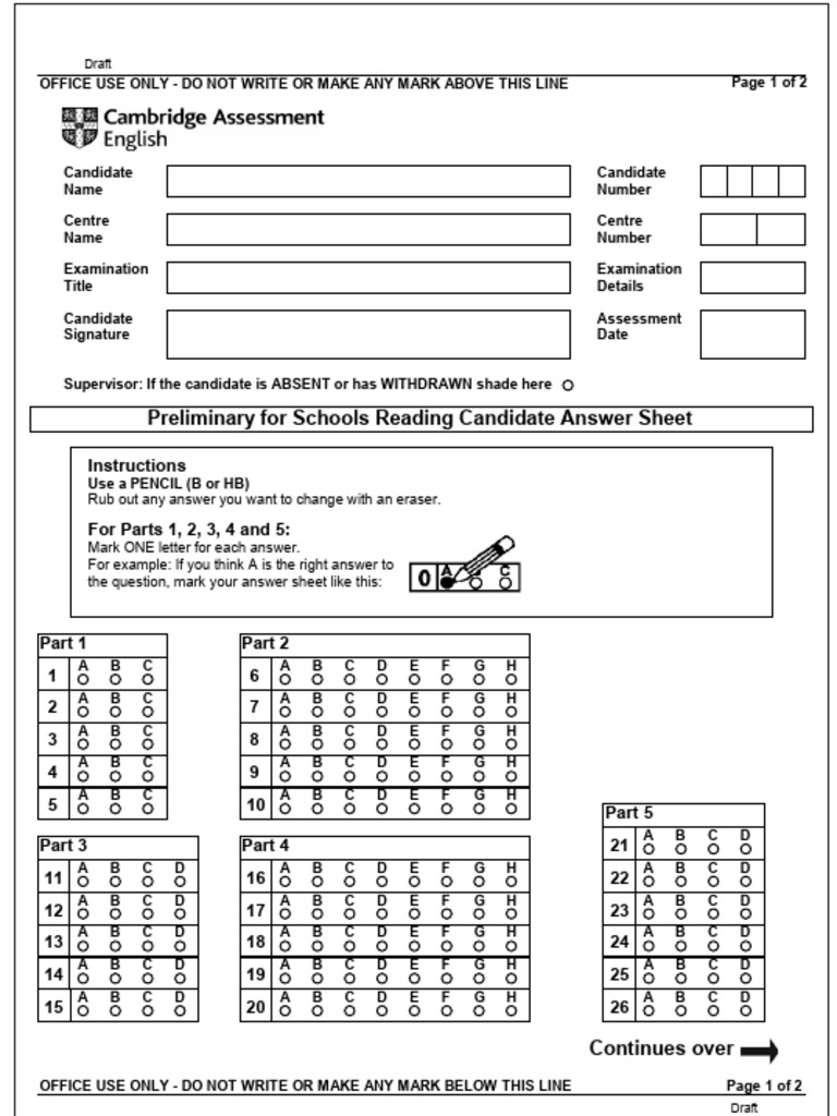 Readingddd Answer Sheet | PDF