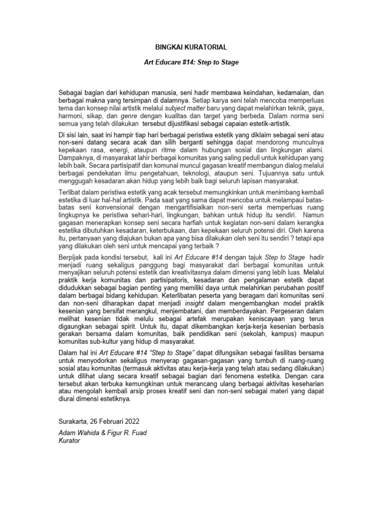 Kuratorial Art Educare#14 | PDF