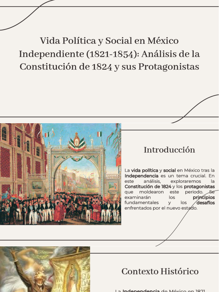 Vida Mexico Independiente 1821-1854 | PDF | México | Constitución