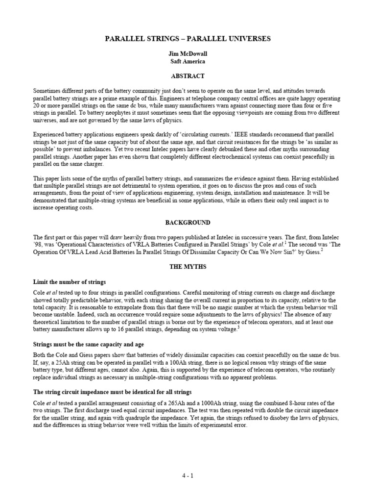 Parallel Strings Parallel Universes | PDF | Battery Charger | Series And Parallel Circuits