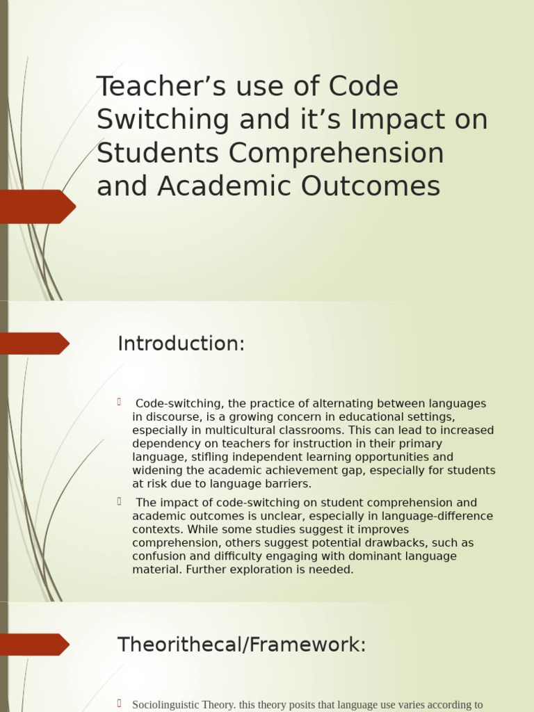 Code-Switching's Effect on Student Learning | PDF | Pedagogy | Teachers