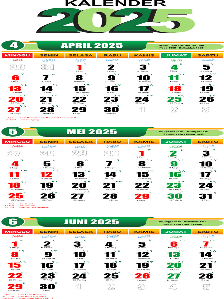 Template Kalender 2025 2 | PDF