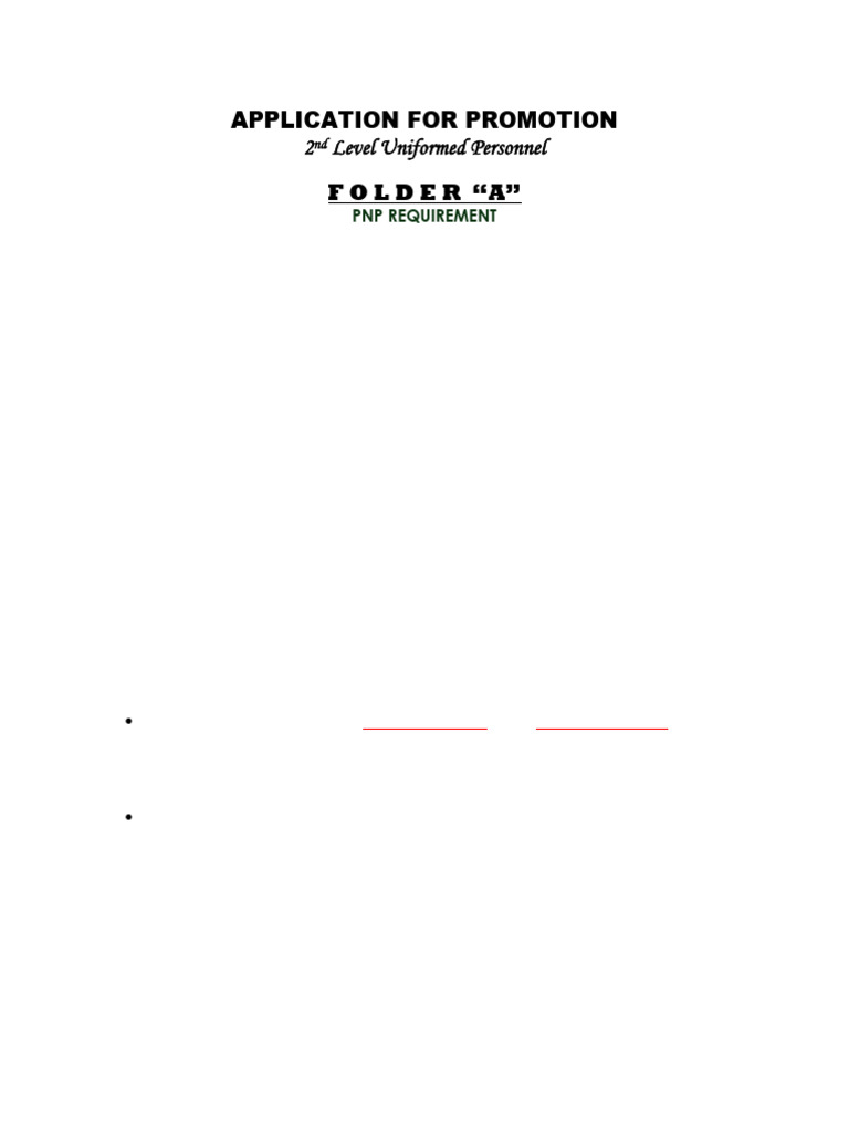 PNP Promotion Application Requirements | PDF | Affidavit | Justice