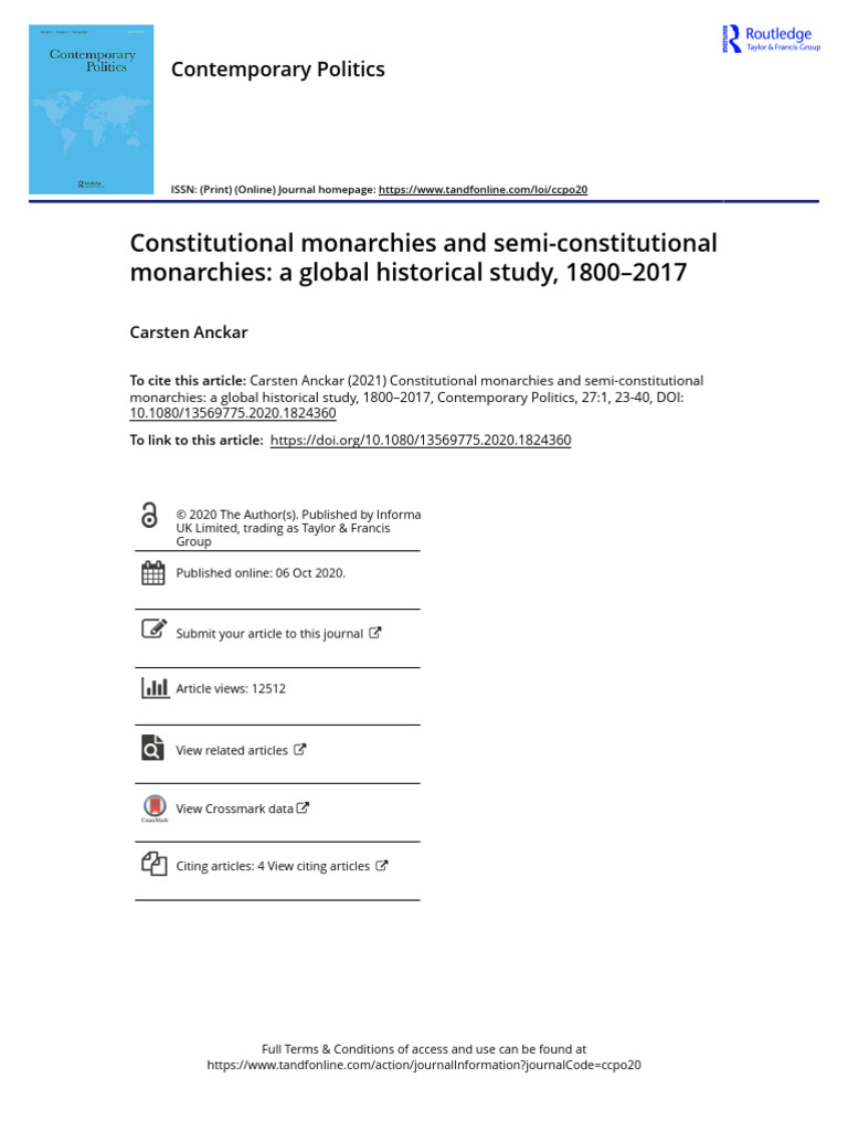 Constitutional Monarchies and Semi Constitutional Monarchies A Global ...