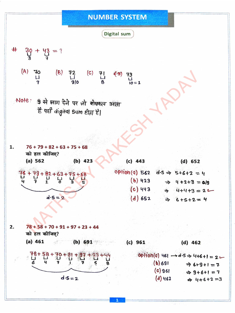 Number System Class Notes 02 | PDF