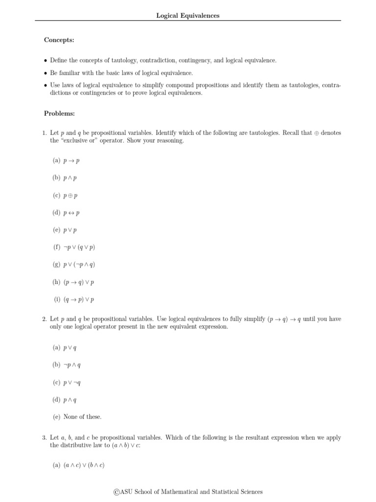 2.Propositional_Equivalences_0 | PDF | Contradiction | Logic 2.Propositional_Equivalences_0 | PDF | Contradiction | Logic