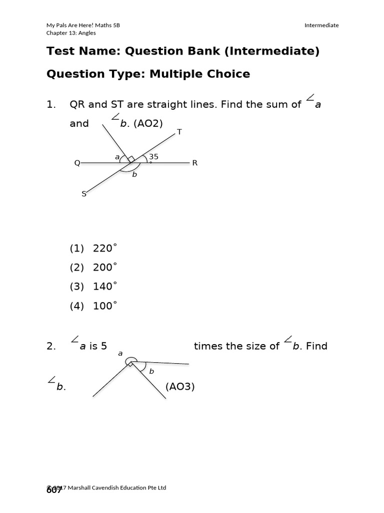 31 MPAH 5B 13 Question Bank (Intermediate) | PDF | Euclidean Geometry ...
