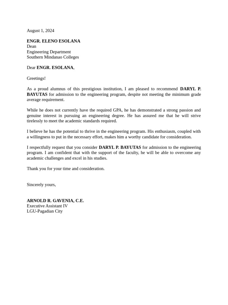 Recommendation Letter | PDF
