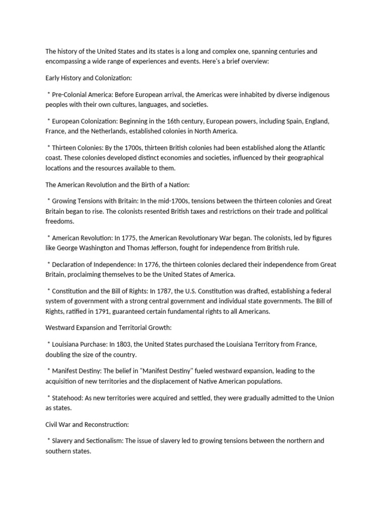 American history | PDF | The United States | Thirteen Colonies